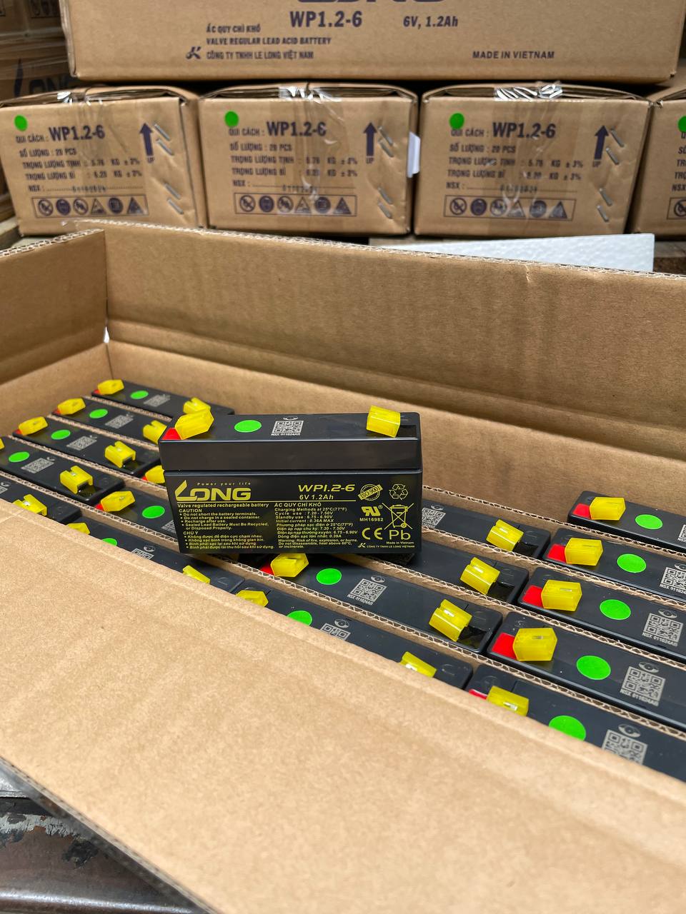 ẮC QUY KÍN KHÍ (VRLA AGM) LONG 6V-1.2Ah (20HR), WP1.2-6, F1 - MINH HUY @ www.powerload.vn